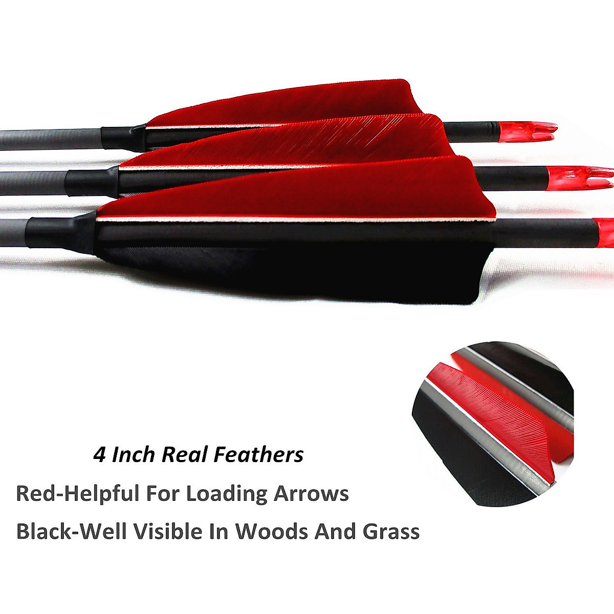 MS JUMPPER Archery Carbon Arrows 400 Spine with 4” Real Feather Fletching 100 Grain Points for Compound Recurve Longbow (12 Pack) (30 Inch Arrows)