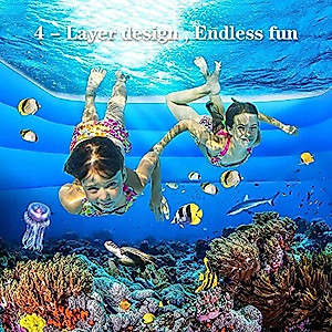 SOARRUCY Swimming Pool for Kids and Adults - 120x72x22in Kiddie Pool with Pump,Piscinas Para Adultos,Blow up/Inflatable Pool,Kids Pools for Backyard,Toddlers,Family,Outdoor,Garden