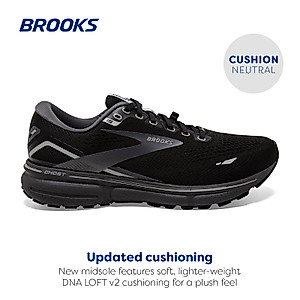 Brooks Men's Ghost 15 GTX Waterproof Neutral Running Shoe - Black/Blackened Pearl/Alloy - 11.5 Medium