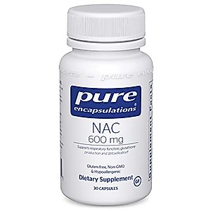 Pure Encapsulations NAC 600 mg | N-Acetyl Cysteine Amino Acid Supplement for Lung and Immune Support, Liver, and Antioxidants* | 30 Capsules