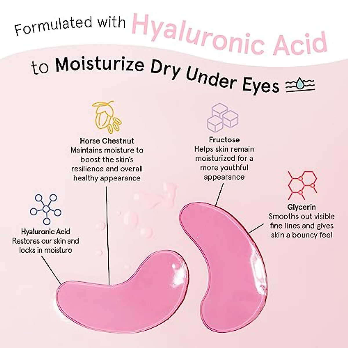 Award Winning Under Eye Mask (Pink, 48 Pairs) Reduce Dark Circles, Puffy Eyes, Undereye Bags, Wrinkles - Gel Under Eye Patches, Vegan Cruelty-Free Self Care by grace and stella