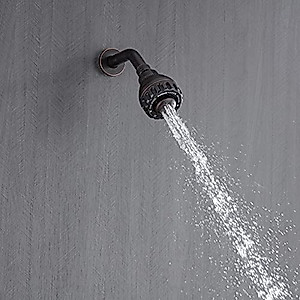 TECHZM High Pressure Shower Head 3 Settings Fixed Showerhead 2.5 Inch High Flow Bathroom Showerhead Oil Rubbed Bronze