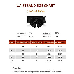 YALEMEI Women's Cute Bow Wide Elastic Waist Adorable Accessory Belt Dress, Black, Large