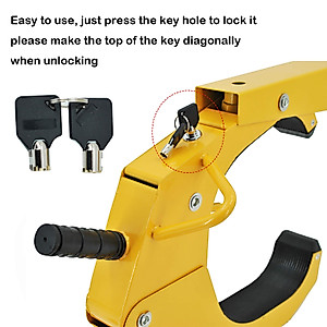 2 Pack Trailer Wheel Lock Clamp Boot Adjustable for RV Boat Trailer Truck Auto Car Heavy Duty Steel Anti-Theft Tire Lock Trailer Boot Towing Security Device