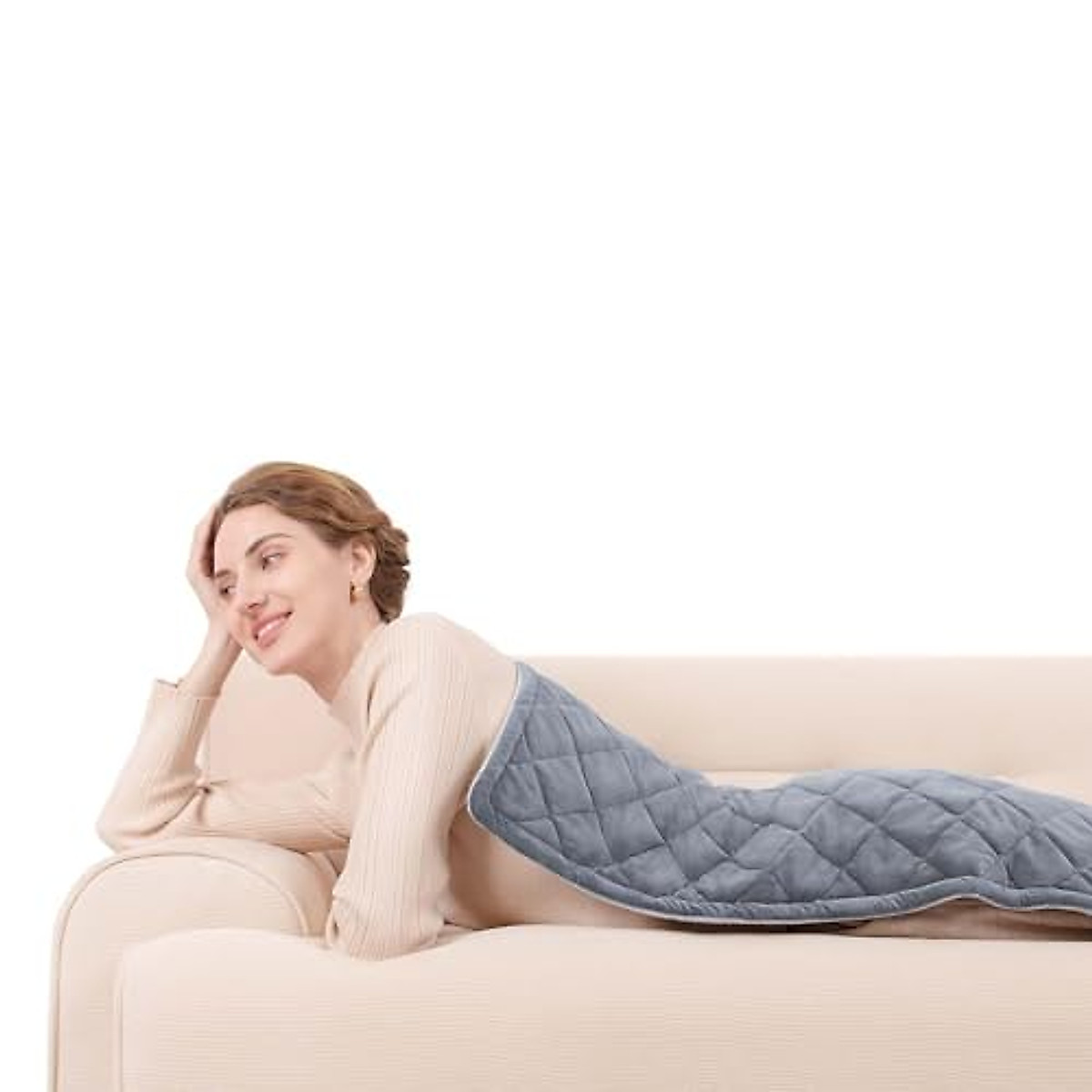 OCOOPA Women Gifts, Weighted Heating Pad for Back Pain & Cramps Relief, 3.4lb 17''x33'' XL Electric Heating Pad for Neck and Shoulders, 8 Heat Settings, 6 Time Modes, Machine Washable