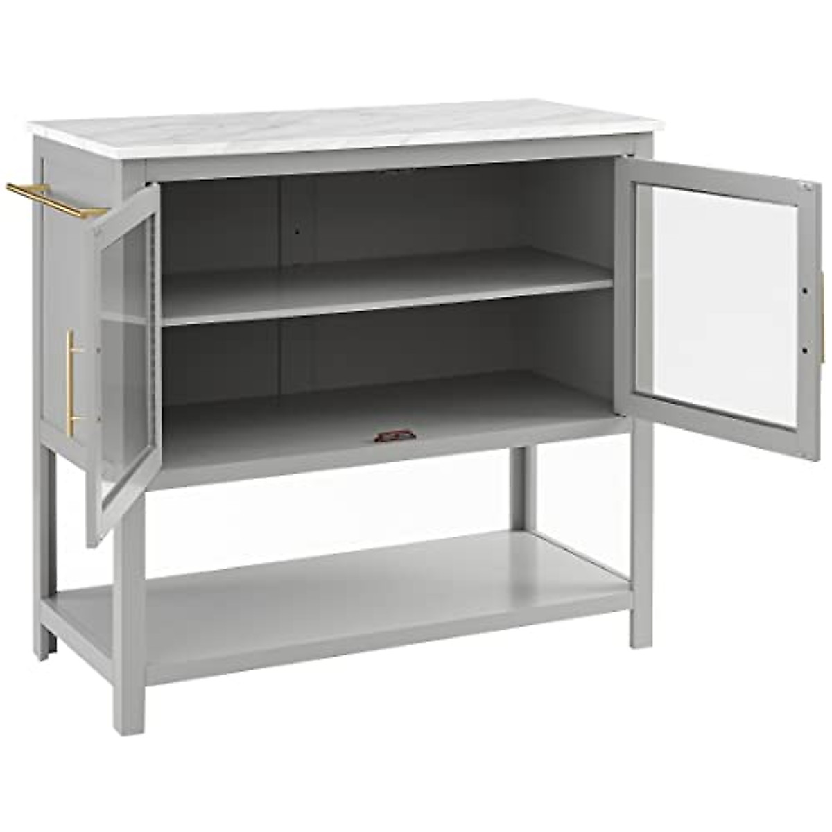 Crosley Furniture Katrina Kitchen Island with Faux Marble Top, Gray