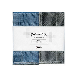 Nawrap Binchotan Dishcloths, Set of 2, Aqua x Charcoal