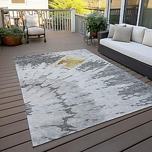 Addison Rugs Chantille ACN614 Gray 9' x 12' Indoor Outdoor Area Rug, Easy Clean, Machine Washable, Non Shedding, Bedroom, Living Room, Dining Room, Kitchen, Patio Rug