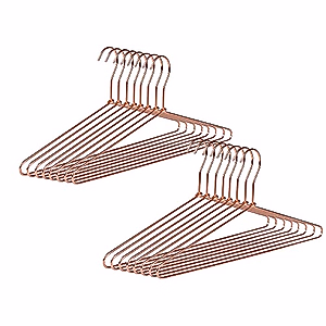 Quality 17" Rose Gold Sturdy Metal Hanger 30 Pack, Copper Clothes Hangers, Heavy Duty Coat Hangers, Standard Suit Hangers for Jacket, Shirt, Dress (30)