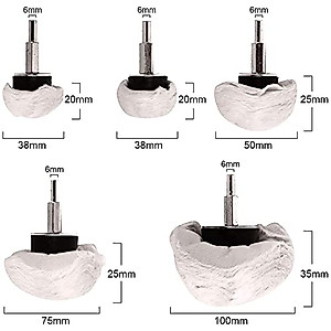 Benavvy 11pcs Buffing Wheel for Drill, Polishing Ball for Drill with 0.25" Hex Shafts, Cotton Polishing Kit for Rotary Tools, Sanding Headlight Rims Manifold Aluminum Chrome Stainless Steel