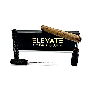 Elevate Bar Co.™ Heavy Duty 4-in-1 Cigar Punch Tool, Dual Size Punch (20 – 70 Gauge Cigar), Enhance Draw Pick Tool, and 2-Prong Nubber