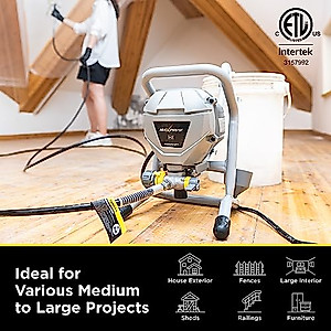 MaXpray M1 Airless Paint Sprayer, 2023 Version, High Efficiency, Thinning-Free, Minimal Overspray, for Home Exterior & House Interior DIY Painting Projects, with Paint Sprayer Accessories
