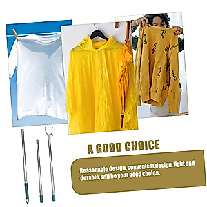 WOONEKY Stitching Clothes Rail Retractable Multi Tool Clothesline Outdoor Multi Functional Clothes Pole Washing Line Prop Garment Pole Adjustable Rod Laundry Clothes Reach Tool Clothes Rod
