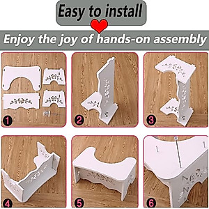 Poop Stool Adult Toilet Stool,7 Inch Toilet Potty Stool for Adult and Kids Aid, Bathroom Stool Detachable Poop Stool Wood Board, Environmentally Friendly Materials Step Stool Toilet Assistance Steps