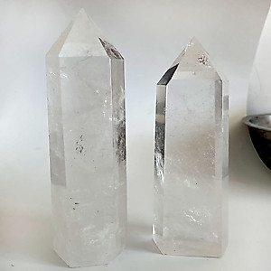 Big Natural Crystal Large Clear Quartz Point Lemurian Seed Crystal Healing Obelisk Home Decor (6-7inch)
