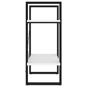 SLGSDMJ Industrial Style Open Office Bookshelf, Ladder Bookshelf, Shelving Unit, Closet Organizer, Multipurpose Storage Cabinet,2-Tier Book Cabinet White 23.6"x11.8"x27.6" Chipboard