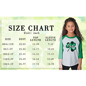 Toddler St Patricks Day Shirt Boy Girl Irish Lucky Charm Clover T-Shirt Cute Shamrock Graphic 3/4 Raglan Sleeve Tee Top