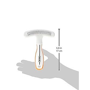 WAHL 2-in-1 Combination Double Row Pet Rake with Hair Shedding Blade for Dog or Cat Fur by The Brand Used by Professionals – Model 858424