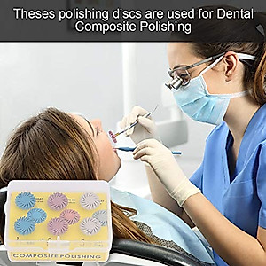 YWBL-WH 6 Pcs Mixed Dental Composite Resin Polishing Disc Kit Spiral Brush Burs with Plastic Storage Box