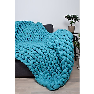 Chunky knit blanket Chunky blanket Merino wool blanket Giant throw Chunky Merino wool blanket Plaid Home decor Christmas gift Christmas present Interior design