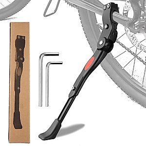 JONMON Bike Kickstand, Adjustable Bicycle Side Stand,26" Aluminum Alloy Foot Parking and Support Brace Cycling Accessories for Mountain Bike, Road Bike, MTB Bicycle