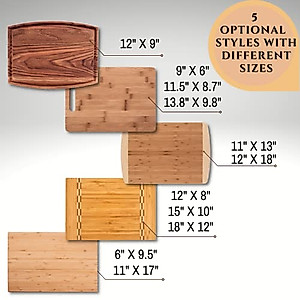 Personalized Cutting Board, 11 Designs & 5 Wood Styles Cutting Board - Wedding Gifts for the Couples, Housewarming Gifts, Christmas Gift for Parents and Grandma