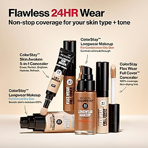 Revlon Liquid Foundation, ColorStay Face Makeup for Combination & Oily Skin, SPF 15, Medium-Full Coverage with Matte Finish, Toffee (375), 1.0 oz