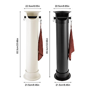 Knock Box for Espresso Grounds,Commercial Floor Standing Barista Style Absorbent Knockbox with Removable Non-Slip Base,Coffee Grind Collection Dump Bin, Black