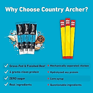 Original Mini Jerky Beef Sticks by Country Archer, 100% Grass-Fed, Gluten Free, High Protein Snacks, .5 Ounce, 28 Count