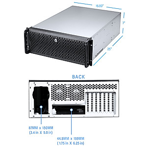 Rosewill 4U Server Chassis Rackmount Case | 12 Hot Swap 3.5", 2.5" SATA I, SATA II, SATA III SAS | E-ATX Compatible | 3 Front 120mm Fans, 2 Rear 80mm Fans | 2X USB 3.0| Front Panel Lock - RSV-L4412U