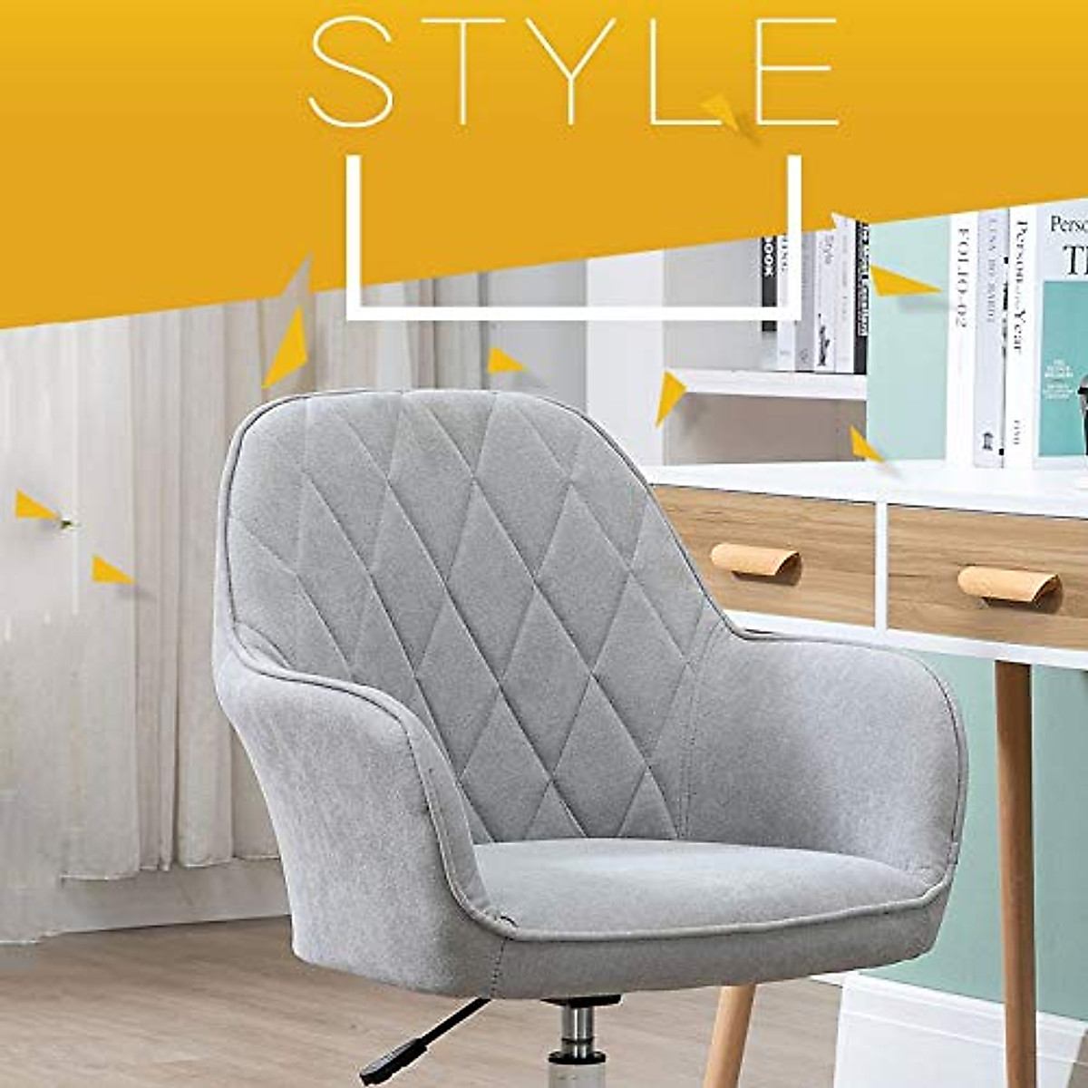 Stylish Computer Chair Lifting & Rotary Sofa for Student Dormitory Home Fabric Game Chair Office Chairs with Wheels