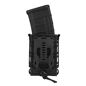 KRYDEX Magazine Pouch 5.56 with Belt Clip 7.62mm Open Top Mag Pouch (BK)