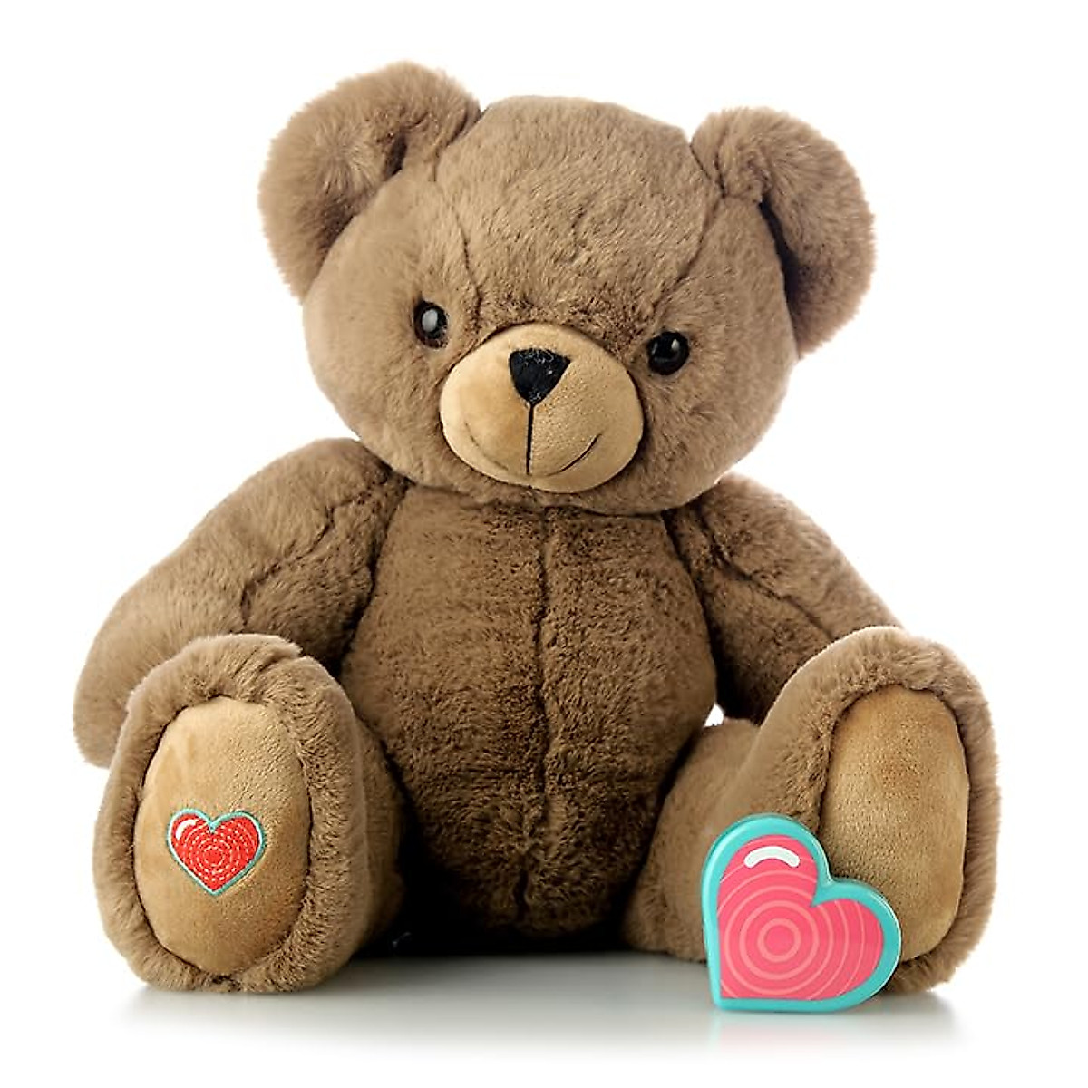 My Baby's Heartbeat Bear Recordable Stuffed Animals 20 sec Heart Voice Recorder for Ultrasounds and Sweet Messages Playback, Perfect Gender Reveal for Moms to Be, Cocoa Bear