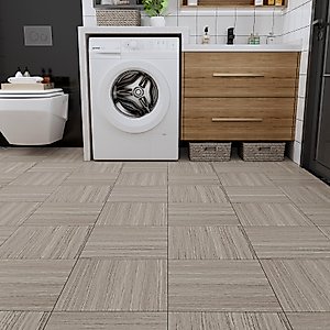 VaryStyle 12x12 Vinyl Flooring Peel and Stick Wood Look Floor Tile - 10 Pack Waterproof Self Adhesive Removable Sticky Tiles for Bathroom, Bedroom, Kitchen