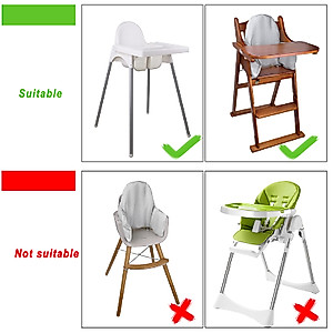 High Chair Cushion, for IKEA High Chair Cushion, Cushion High Chair, for IKEA Highchair Cushion for IKEA Antilop Highchair, Built-in Inflatable Cushion, Baby Sitting More Comfortable (gray Stripes)