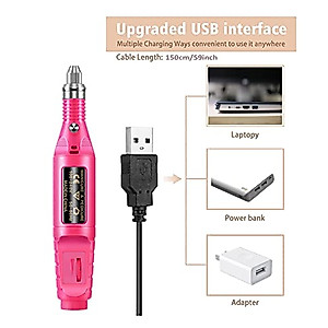 Major Dijit Portable USB Electric Nail Drill Set Polish Pen File Kit,36W Nail Lamp Gel Manicure Dryer Lamp,Acrylic Nail 3D Art Drill Dryer Manicure Supplies, Nail Files Tool Polish Decorating