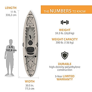 Emotion Stealth Angler Fishing Kayak, Sandstone, 11'