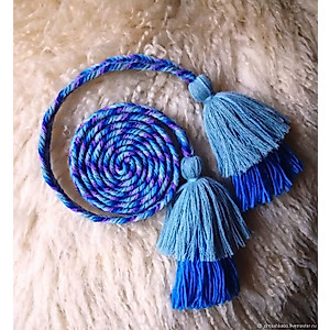 Gnognauq 12 Skeins Blue Series Embroidery Silk Thread Floss Handmade Woven Threads for Embroidery Embellishment Craft Needlework