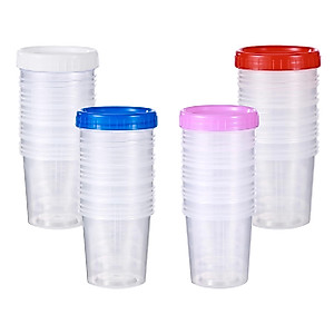 YINCL [20 Pcs] Salad Dressing Container to Go - 4 oz Plastic Condiment Containers with Lids, Reusable Sauce Containers Leakproof Small Containers, 20pcs-4oz