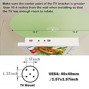 SYLVOX 15.6" Kitchen Smart TV Flap Down Screen TV Google TV Supports LED Clock Alarm Clock WiFi & Wireless Connection, Storage Design, can be Installed in The Bottom of The Cabinet (KT16A0KGGA)