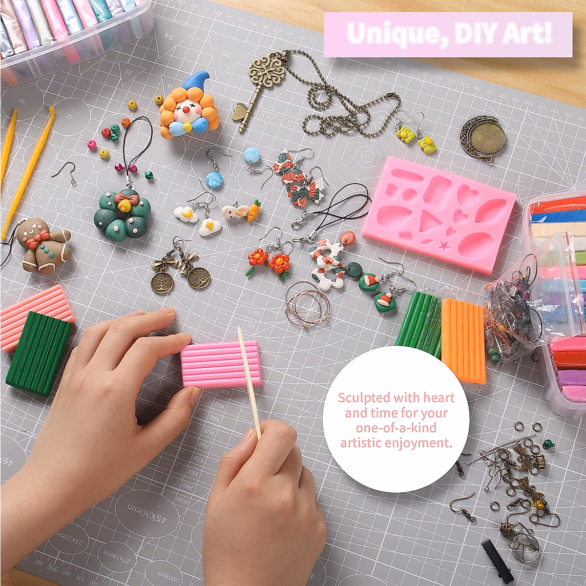 Aestd-ST Polymer Clay 85 Colors, Modeling Clay for Kids, Oven Bake Molding Clay Kit,DIY Starter Clay Sets with Sculpting Tools and Accessories, Art and Craft Gifts for Kids and Adults.