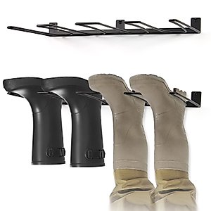 ORLESS Wader Hangers 4-Pair Boot Rack Garage Storage, Cowboy Boot Holder, Metal Wire Organizer for Entryway