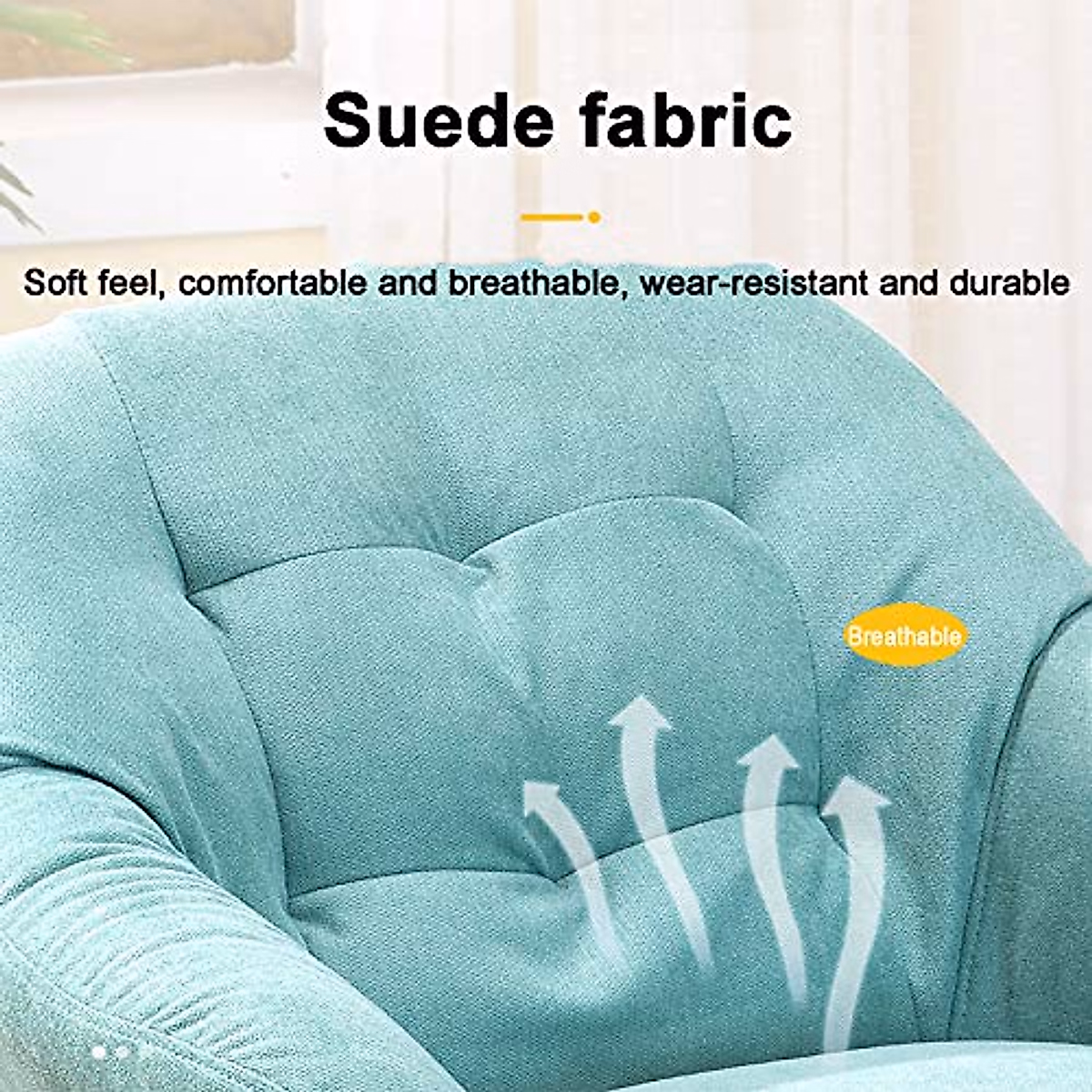 MayNuo Office Chair Gaming Chair Computer Chair Adjustable Task Computer Chair,Modern Desk Chair Mid Back Swivel Chair with Armrest,Ergonomic Executive Chair for Women Men Adults,H/Blue a/42*42*63Cm(1