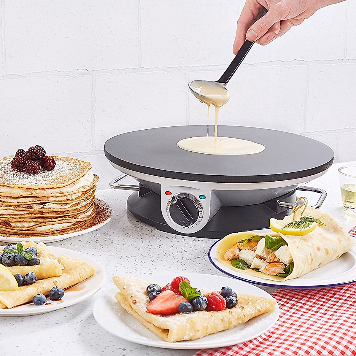 Lilithye Crepe Spreader and Spatula Kit Stainless Steel Crepe Batter Spreader Tool Metal 7 Inch T Shape Crepe Maker(2Pcs Large)