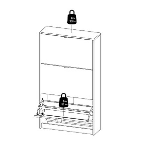 Tvilum Shoe Cabinet, Dark Gray