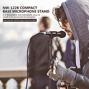 Neewer Microphone Stand and Stand with Microphone Door, Adjustable from 100 to 179 cm, Iron Construction with Solid Detachable Round Base for Easy Carrying (Black)