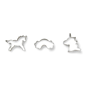 Fox Run Unicorn and Rainbow Cookie Cutters, Set of 3, Stainless Steel