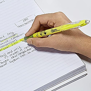Sharpie Accent Pen-Style Liquid Highlighter - Micro Marker Point Type - Chisel Marker Point Style - Yellow Ink, Dozen