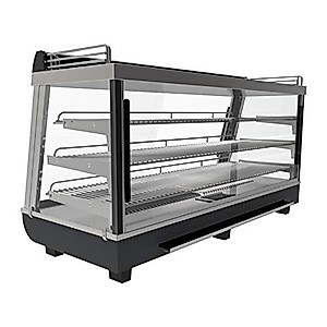 KoolMore - HDC-6C Commercial 48" Countertop Food Warmer Display Case Merchandiser with LED Lighting and Front Sliding Door - 6.5 cu.ft.,Black