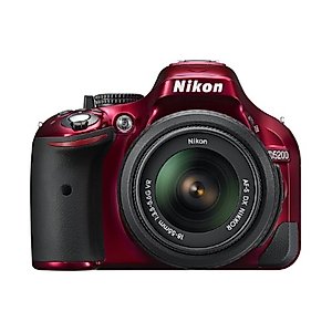 Nikon D5200 CMOS DSLR with 18-55mm f/3.5-5.6 AF-S NIKKOR Zoom Lens (Red) (Discontinued by Manufacturer)